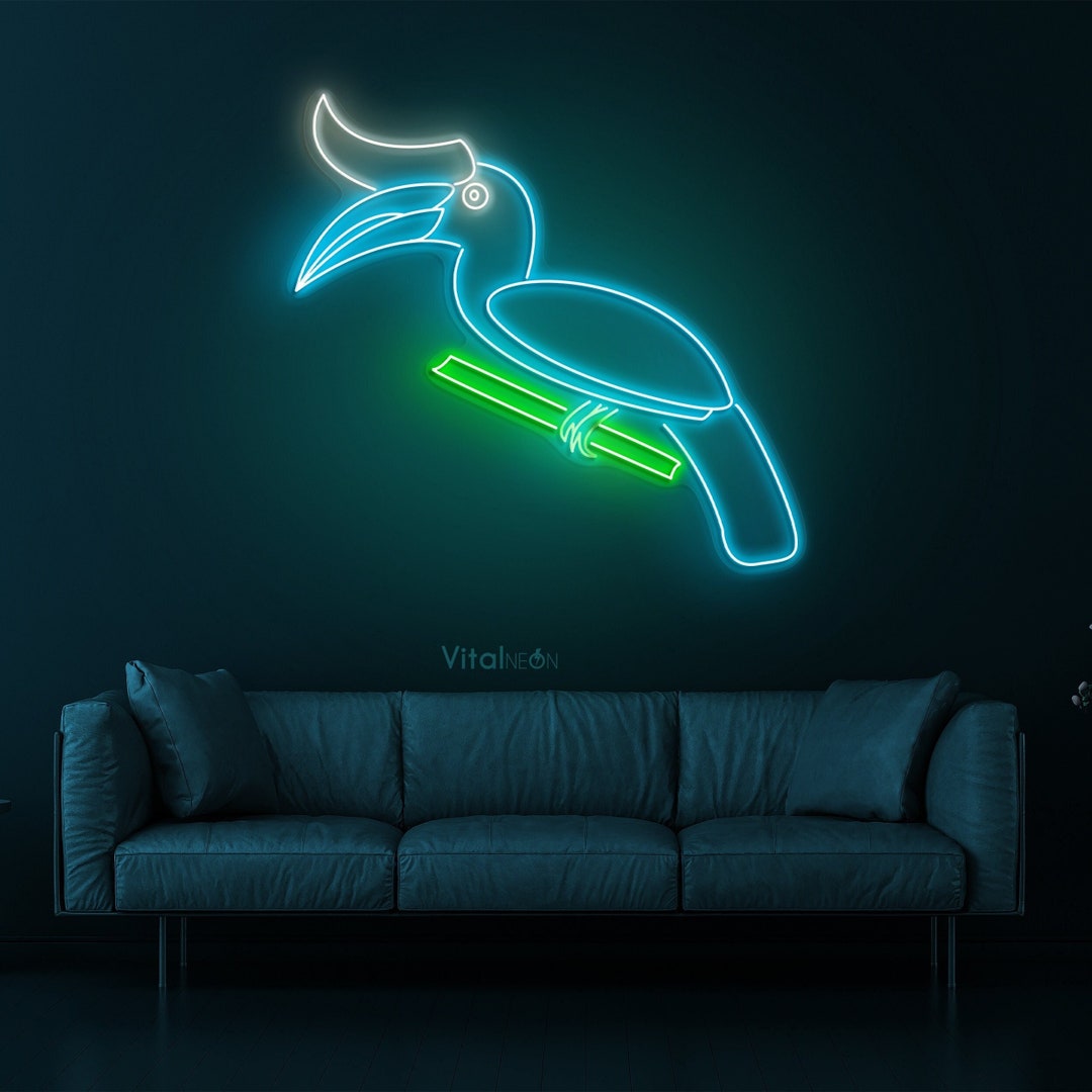 Hornbill Bird Neon Light, Hornbill Neon Sign, Toucan LED Sign, Bird ...
