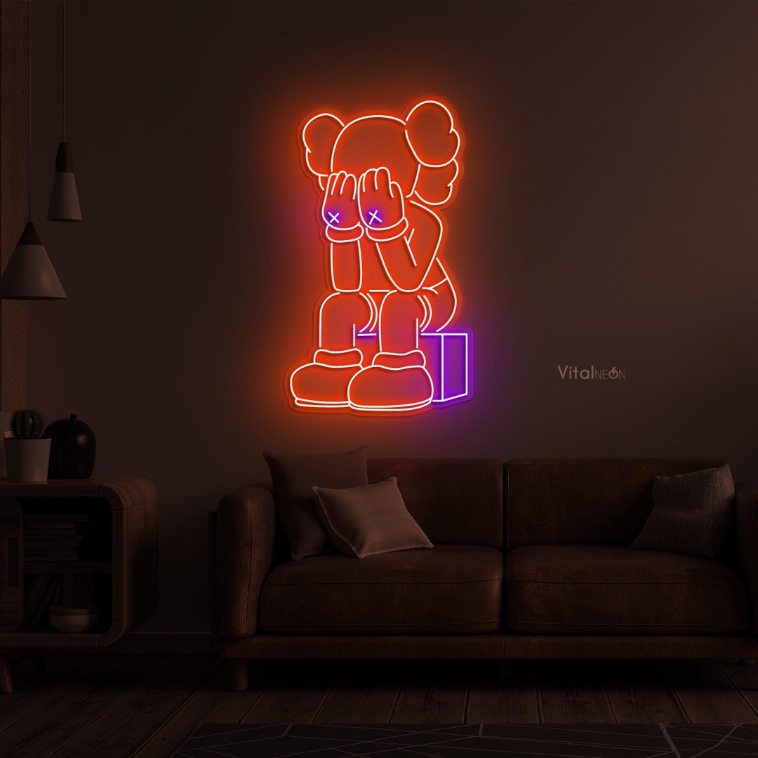Crying Companion Neon Sign, Kaws Crying Led Neon Light, Neon Sign for ...