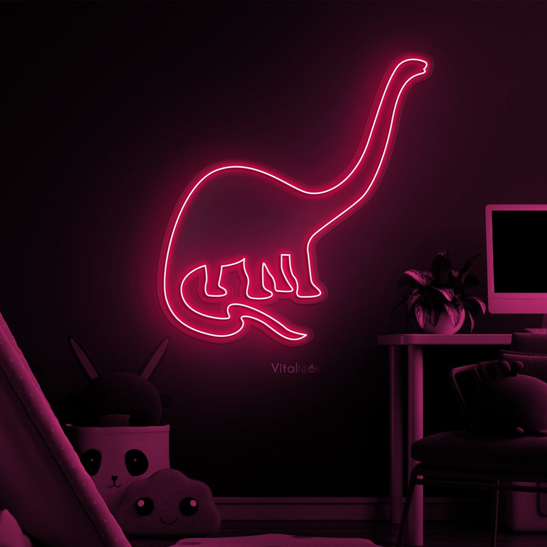 Dinosaur Neon Light, LED Wall Decor for Kids' Rooms, Night Light Gift ...