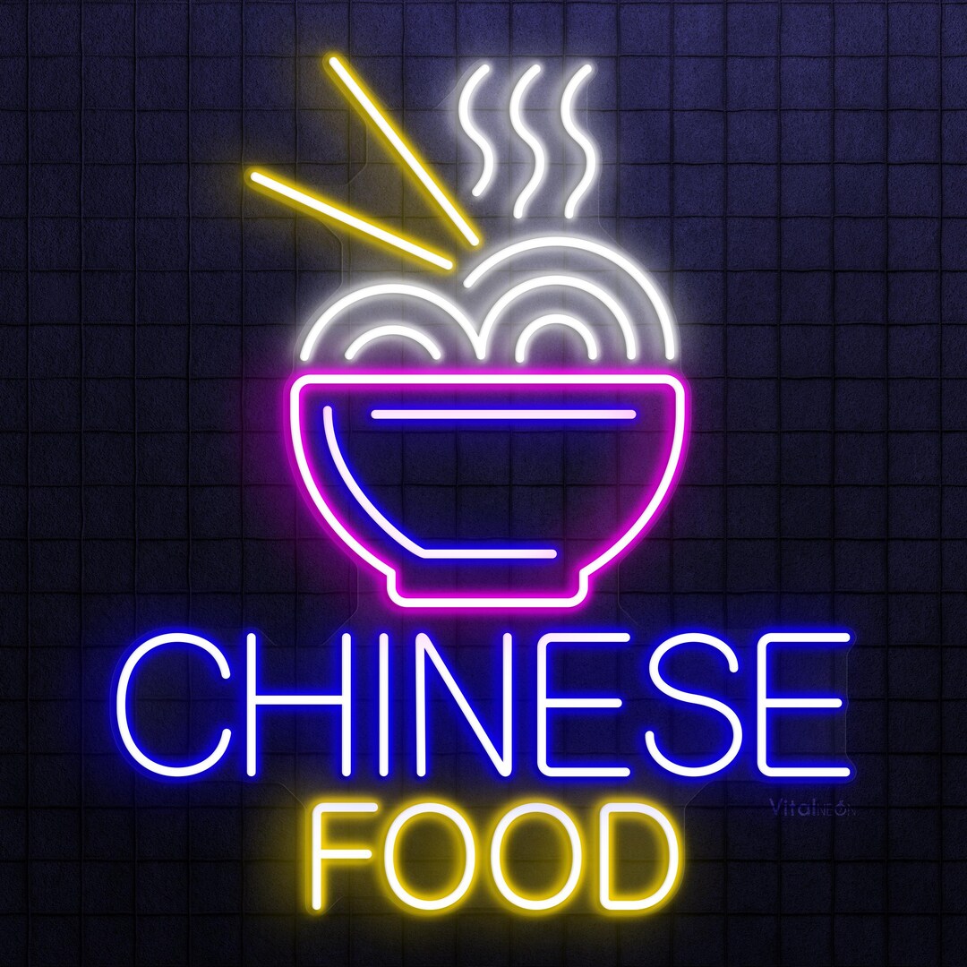 Chinese Food Neon Sign LED Light Ramen Bowl Noodles Asian Restaurant ...