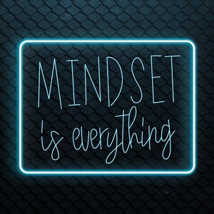 Mindset is Everything Neon Sign, USB 3D Engraved LED Office Decor - Etsy