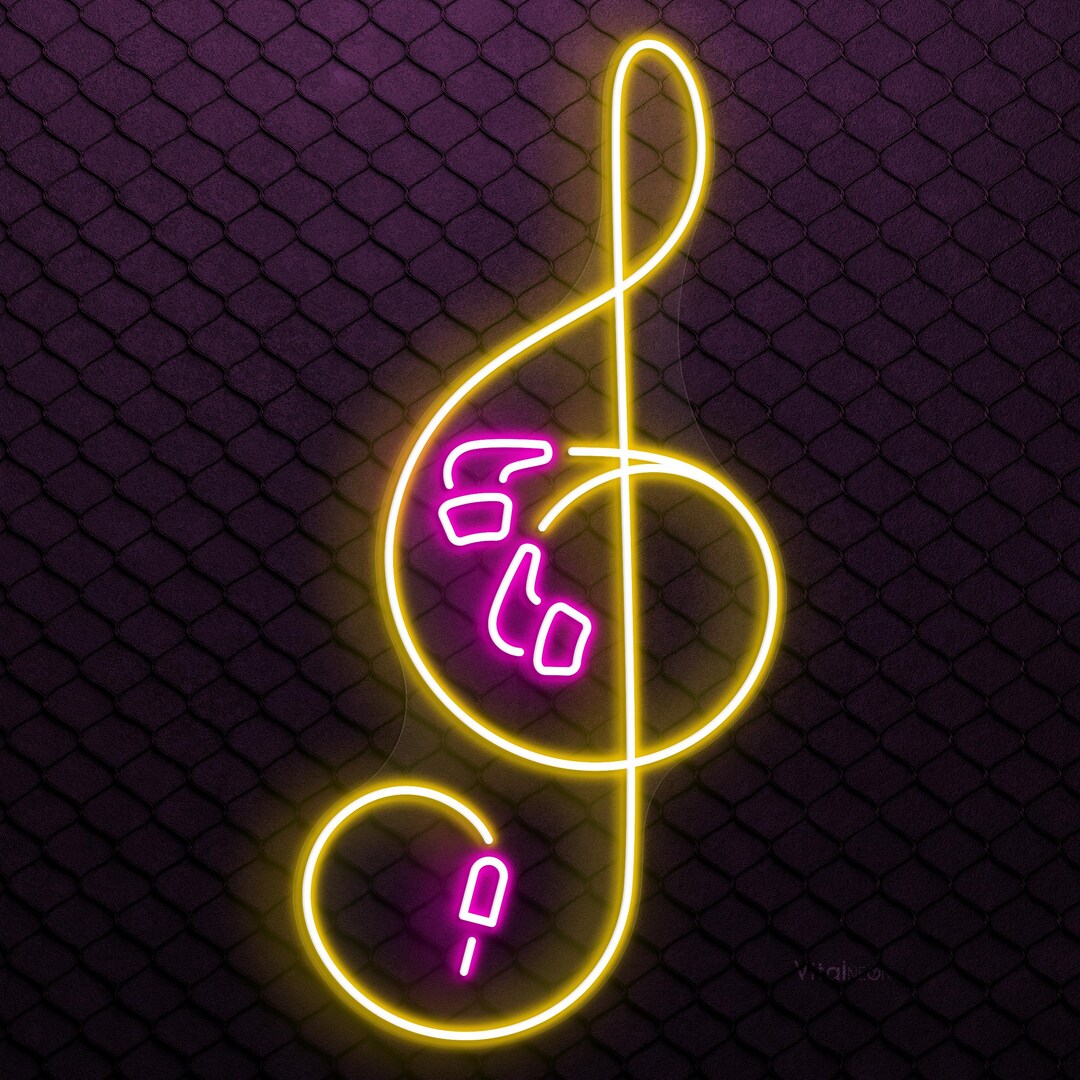 Treble Clef Neon Sign, Notes LED Light for Studio and DJ Room Decor - Etsy