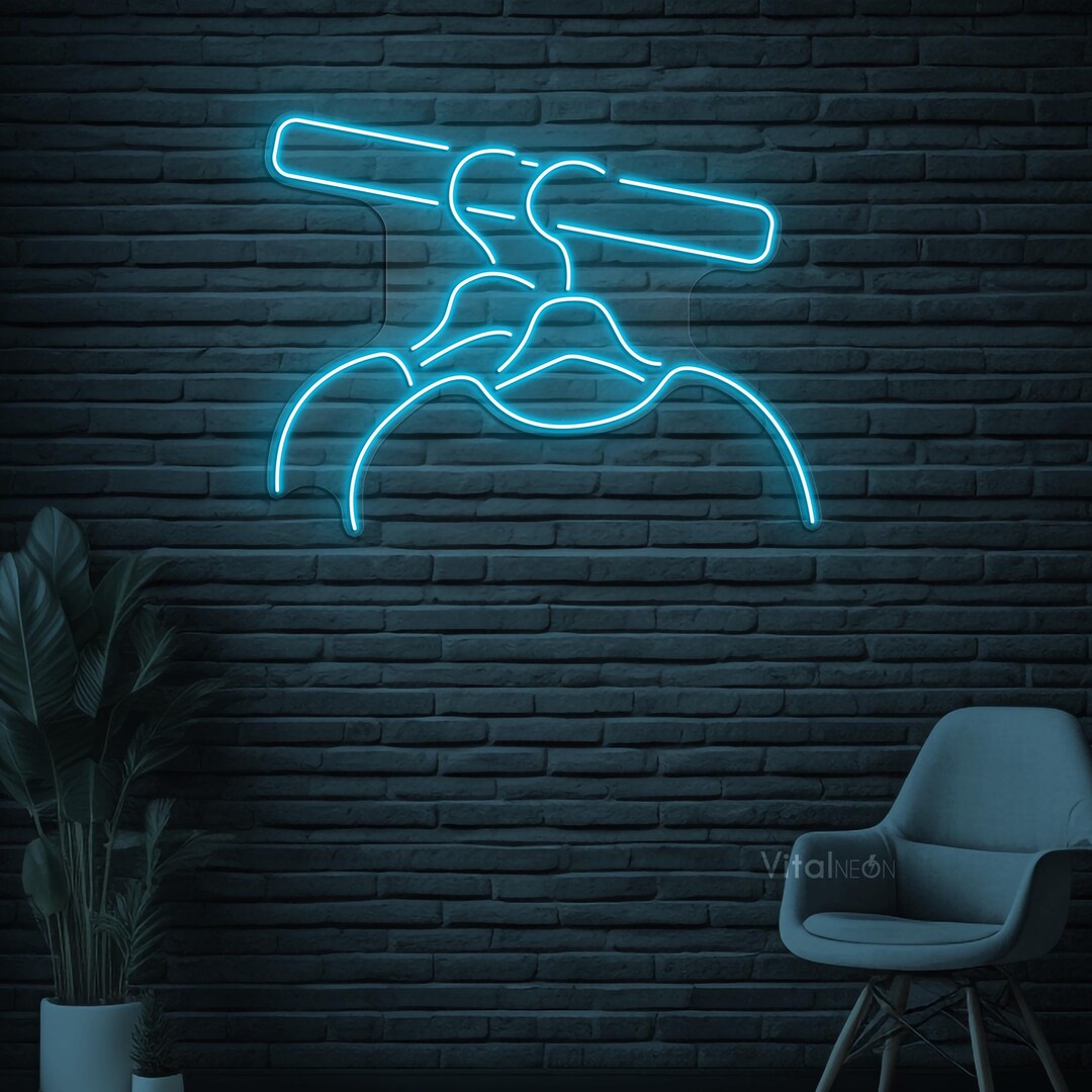Hanger Neon Sign, Hanger LED Light, Cloth Hanger Wall Decor, Home Wall ...