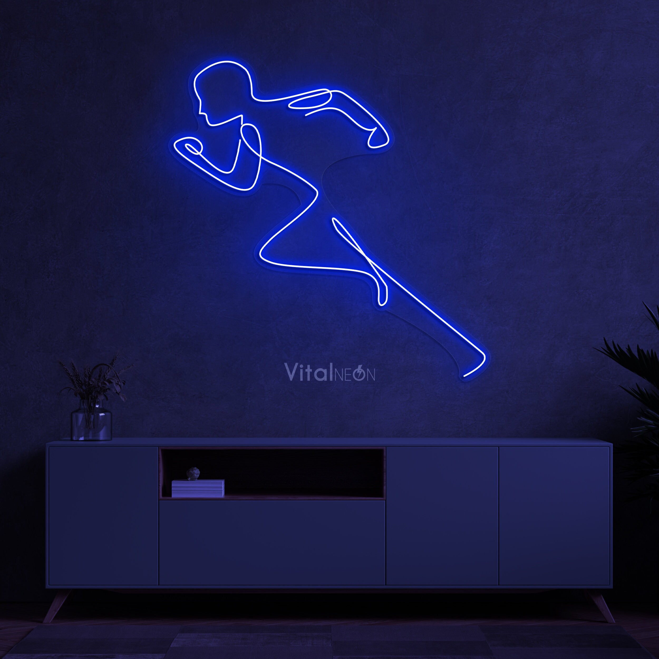 Jogging Man Neon Sign, Runner LED Light, Fitness Wall Art for Gym, Home ...