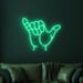 Shaka Hand LED Neon Sign, Chill Vibe Wall Decor - Etsy