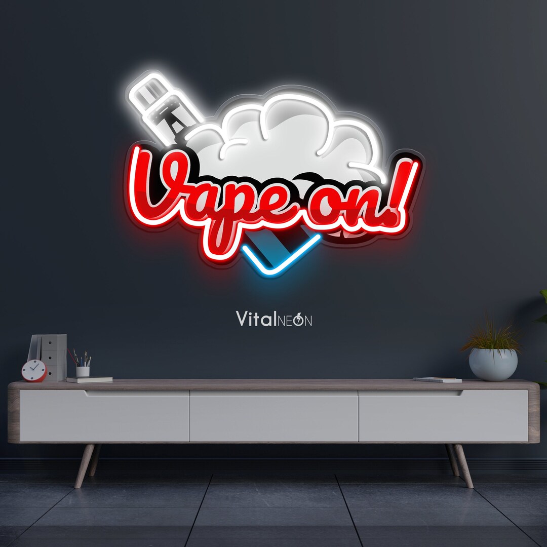 Vape Neon Light, Vape On! Neon Sign, Vape Wall Art, LED Neon Pop Art ...