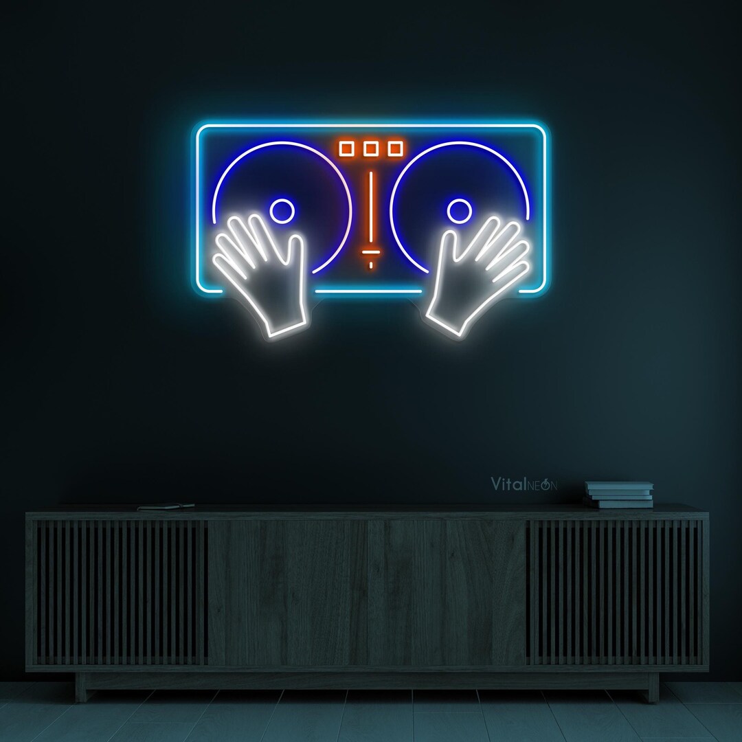 Dj System Neon Sign, Dj Record LED Light, DJ Wall Decor, Dj Room Decor ...