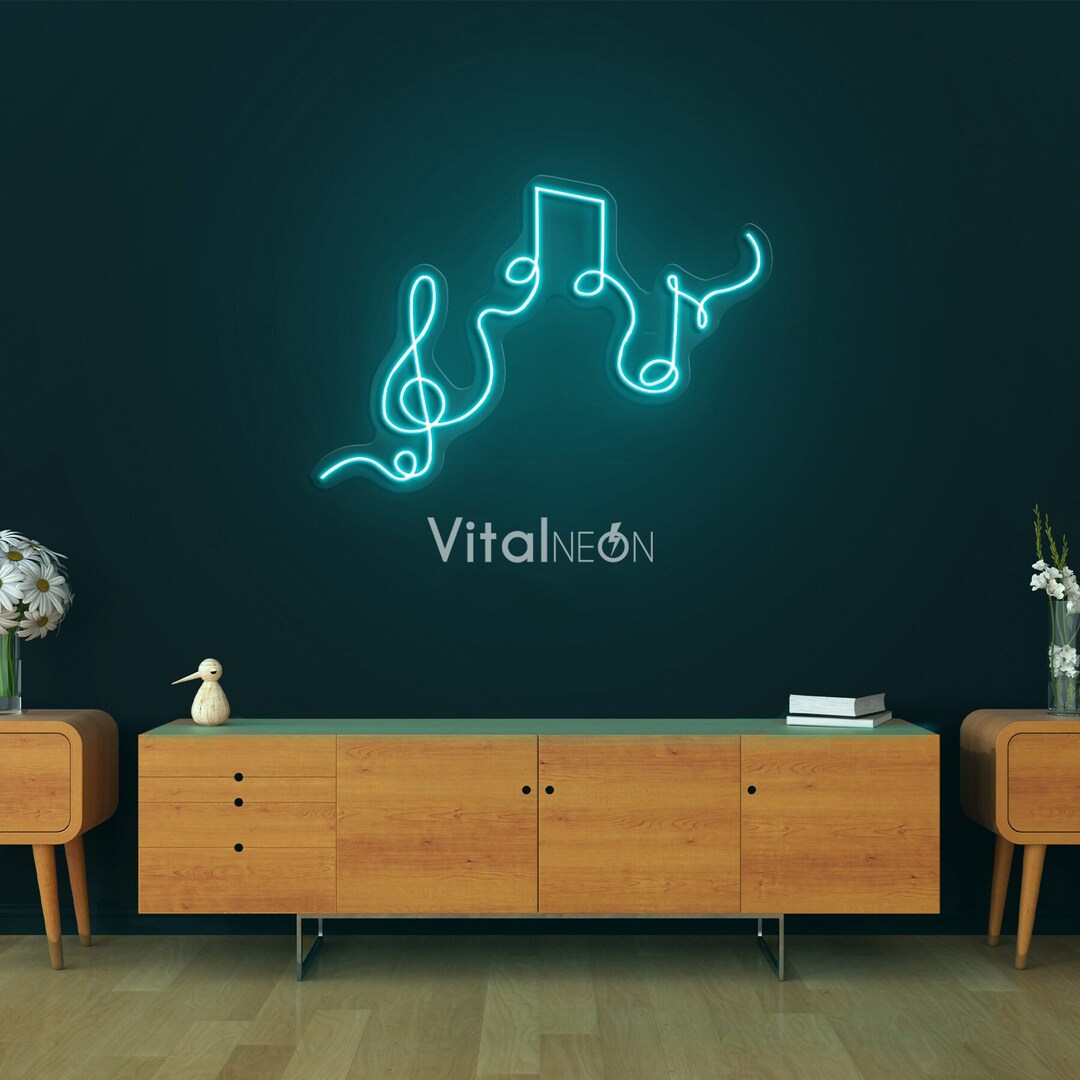 Musical Flow Neon Sign LED Lights, Wall Decor, Gift for Him Bedroom ...
