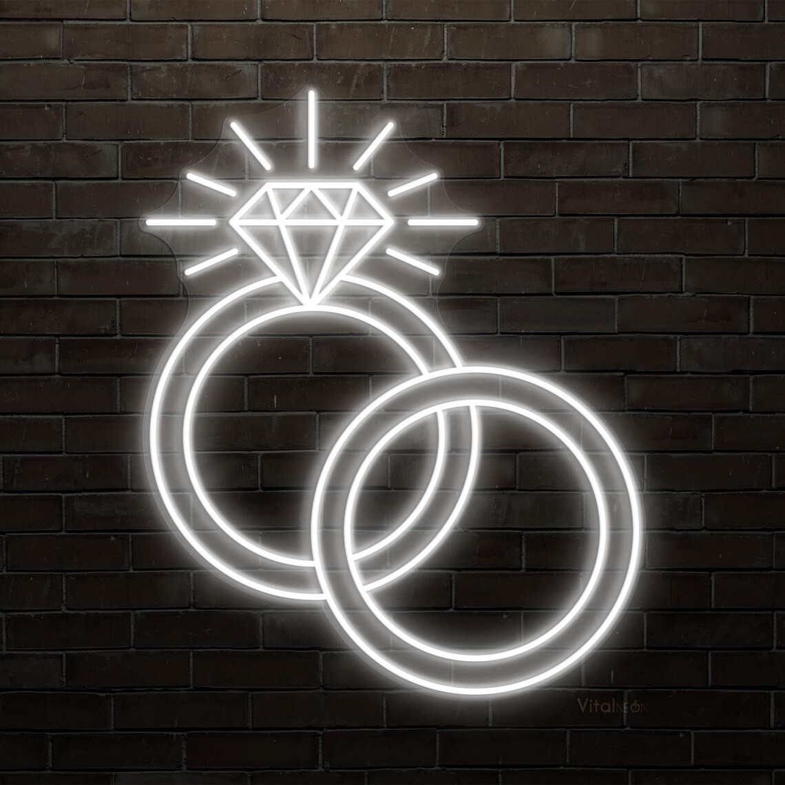 Wedding Rings Neon Sign, Diamond Ring LED Wall Decor - Etsy