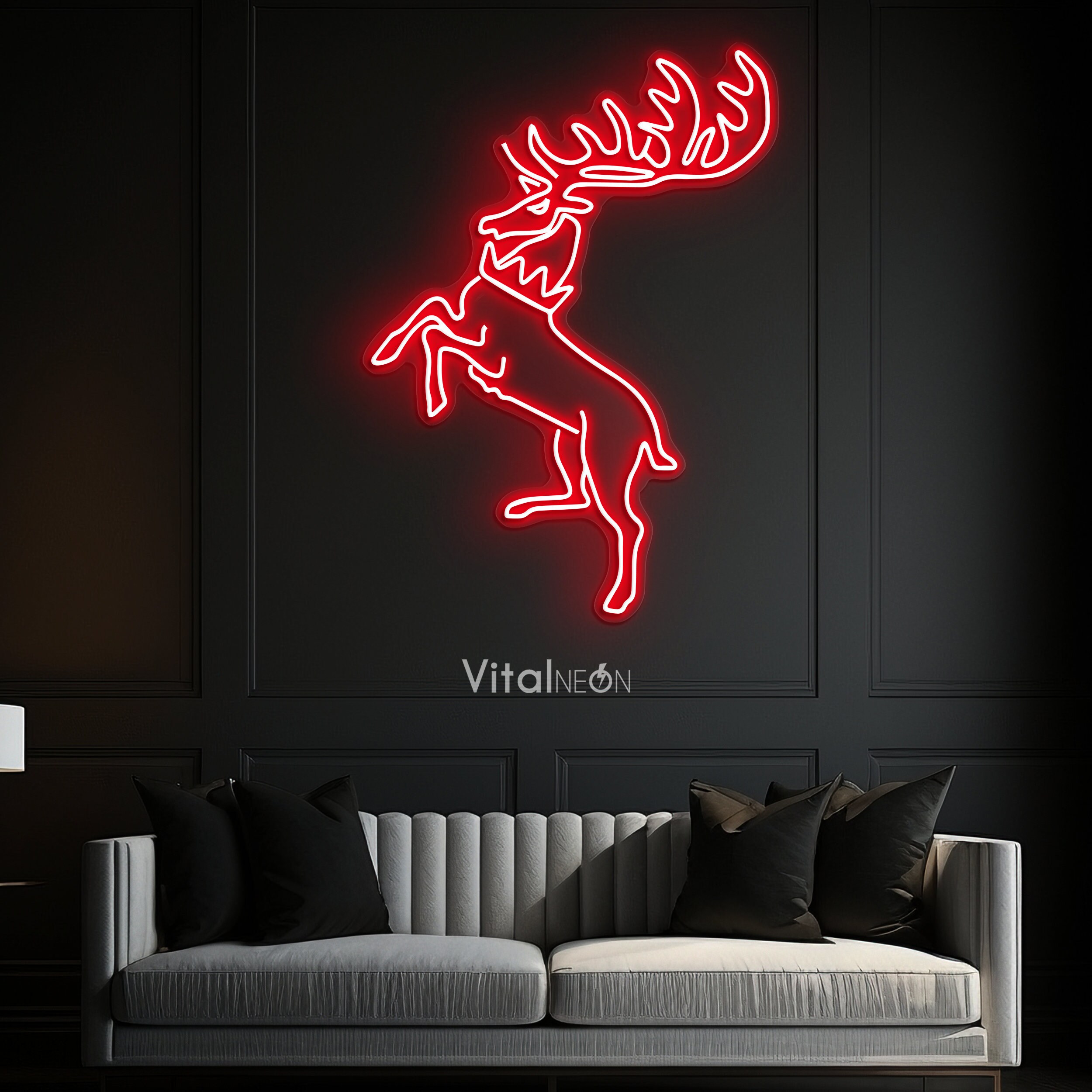 Deer Neon Sign, Colorful Art for Room, Dorm, and Nursery Decor, Winter ...