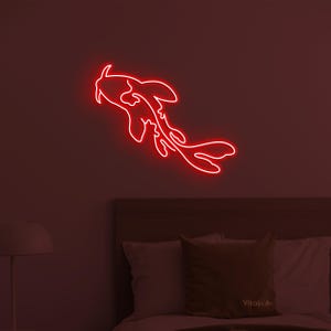Koi Fish Neon Sign, Koi Fish LED Light, Fish Wall Decor, Custom Neon ...