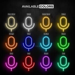 Microphone Neon Sign, Microphone LED Light, Podcast Wall Art, Music ...