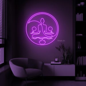 Yoga Neon Sign, Girl Yoga LED Light, Zen Wall Sign, Meditation Lamp ...