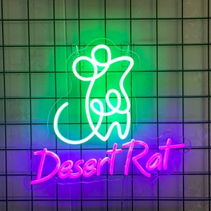 Rat Neon Sign, Rat LED Light Wall Decor, Mouse Hamster Led Neon Decor ...