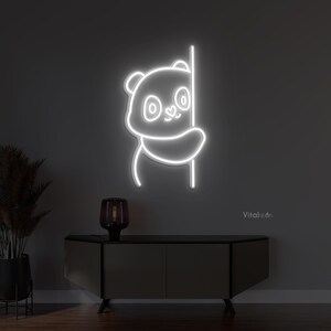 Panda Neon Sign, Panda LED Light, Panda LED Wall Decor, Cute Panda Sign ...