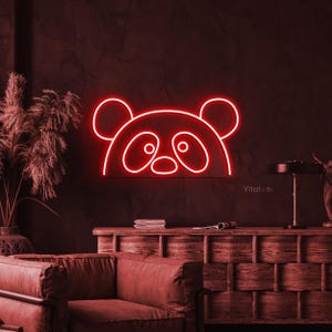 Panda Neon Sign, Panda LED Light, Panda LED Wall Decor, Eye-catching ...