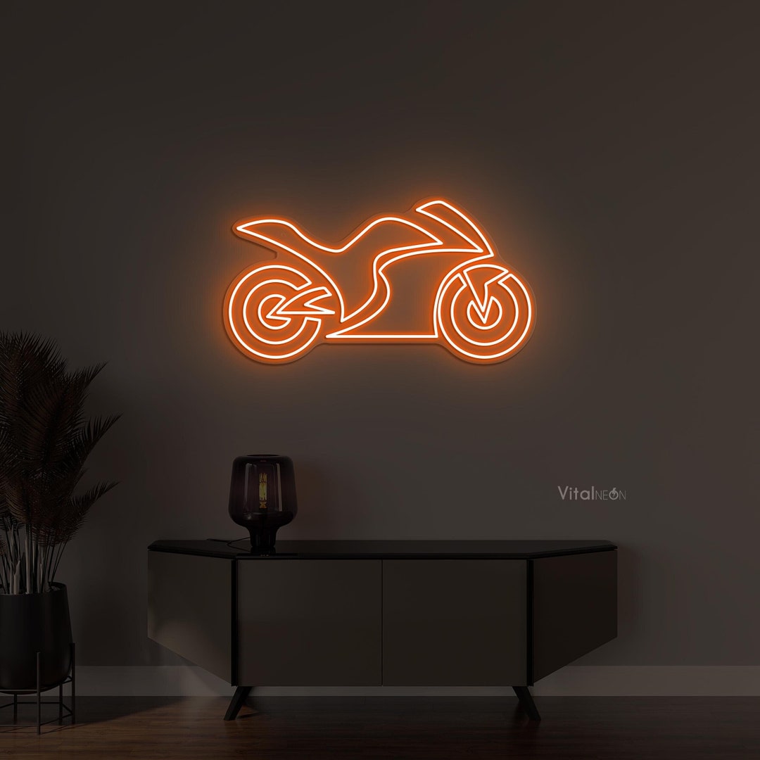 Motorcycle Neon Sign, Motorcycle LED Light, Sports Bike Wall Decor ...