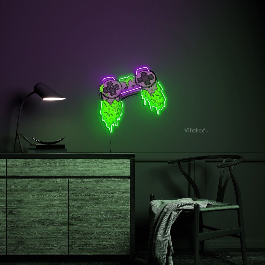 Game Controller Neon Sign, Controller Neon Light, Gamer Remote Neon ...
