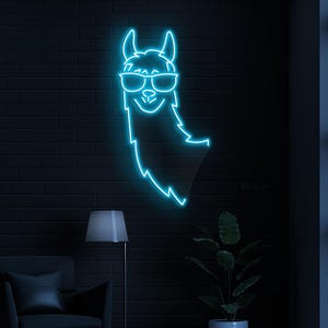 Llama With Sunglasses Neon Sign, LED Home Decor Art - Etsy