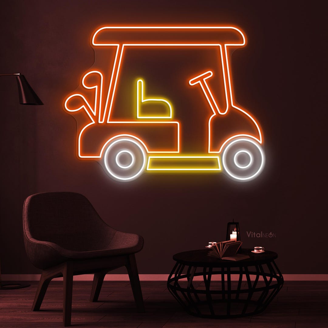 Golf Cart Neon Sign, Golf Cart LED Light, Golf Course Wall Decor, Golf ...