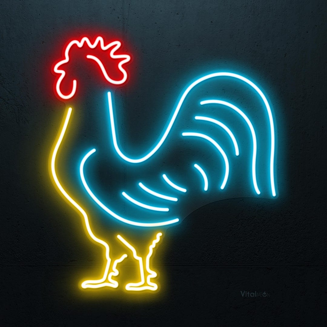 Rooster Neon Sign LED Light Farmhouse Wall Decor Nursery Art Bar Cafe ...