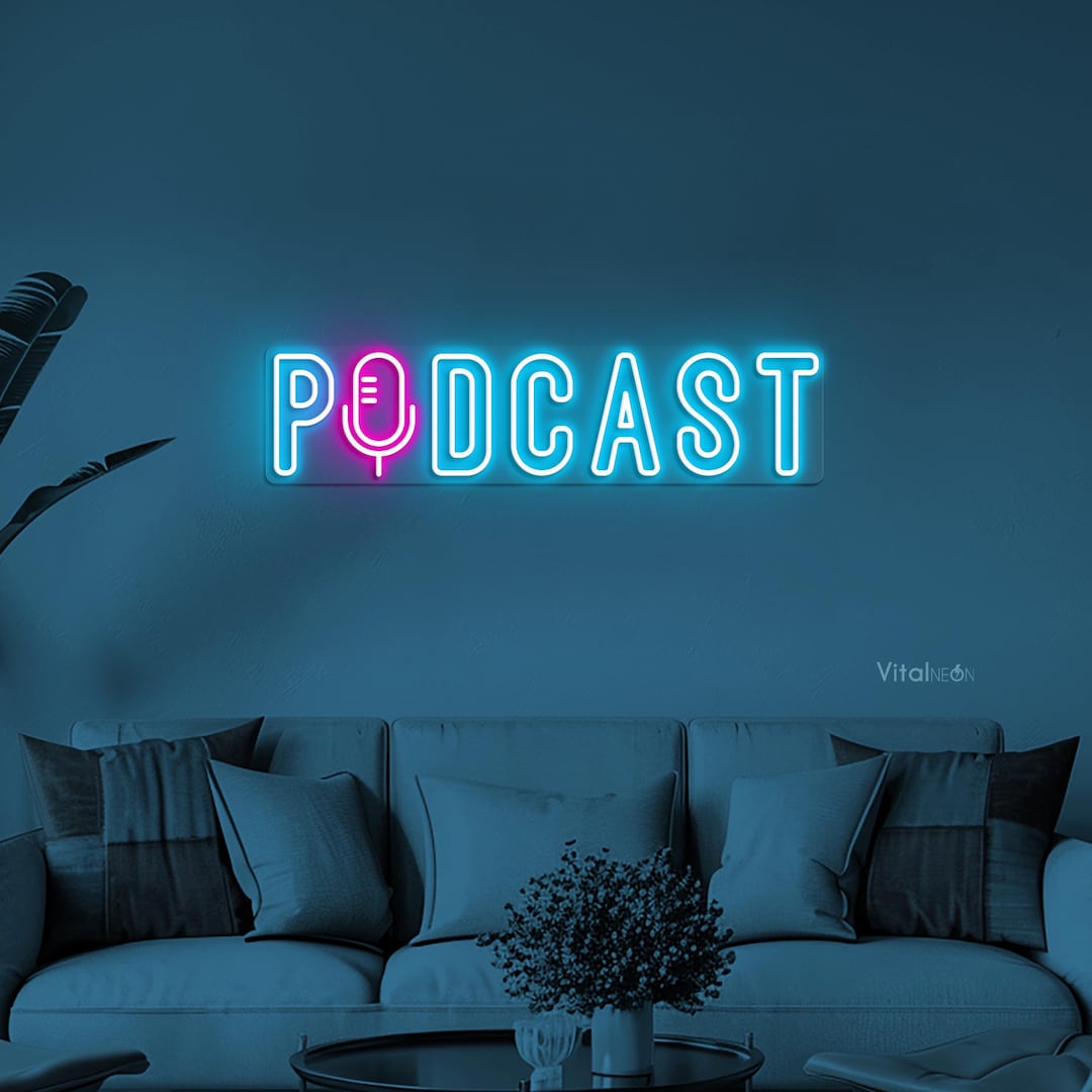 Podcast Neon Sign, Podcast LED Light, Podcast Logo Wall Light, Podcast ...