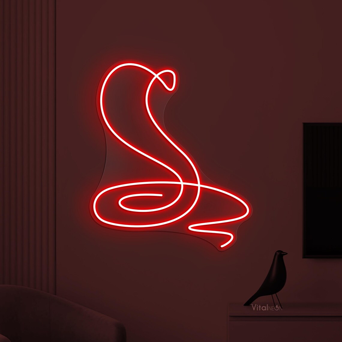 Snake Neon Sign, Cobra LED Light, Animal Wall Art, Reptile Decor - Etsy