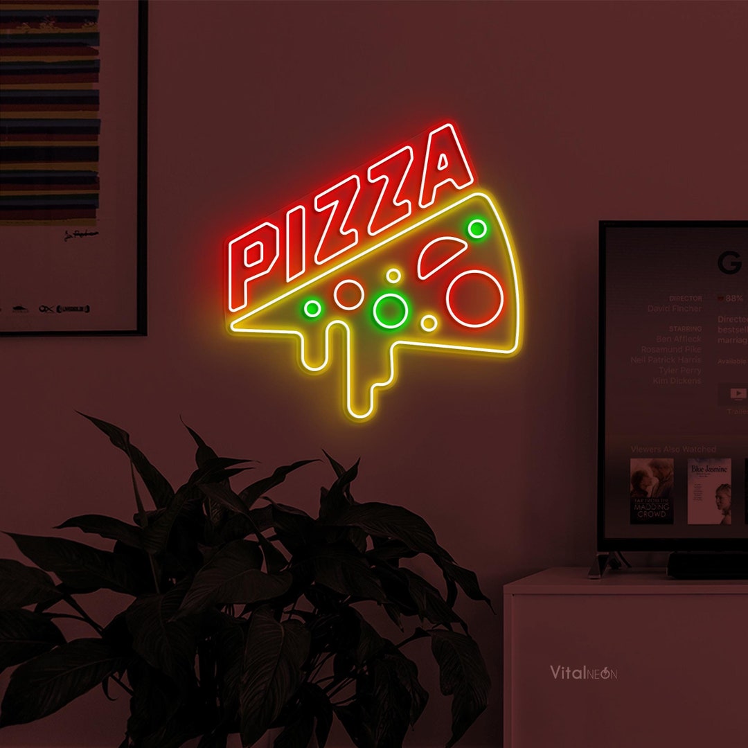 Pizza LED Neon Light Sign, Pizza Lover Restaurant Cafe Wall Decor Art ...
