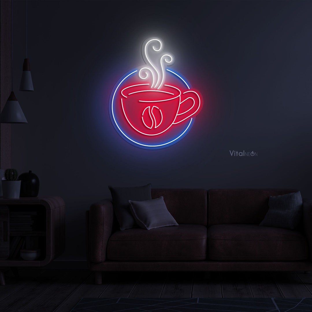 Coffee Cup Neon Light, Coffee Neon Sign for Home or Café, Coffee Shop ...