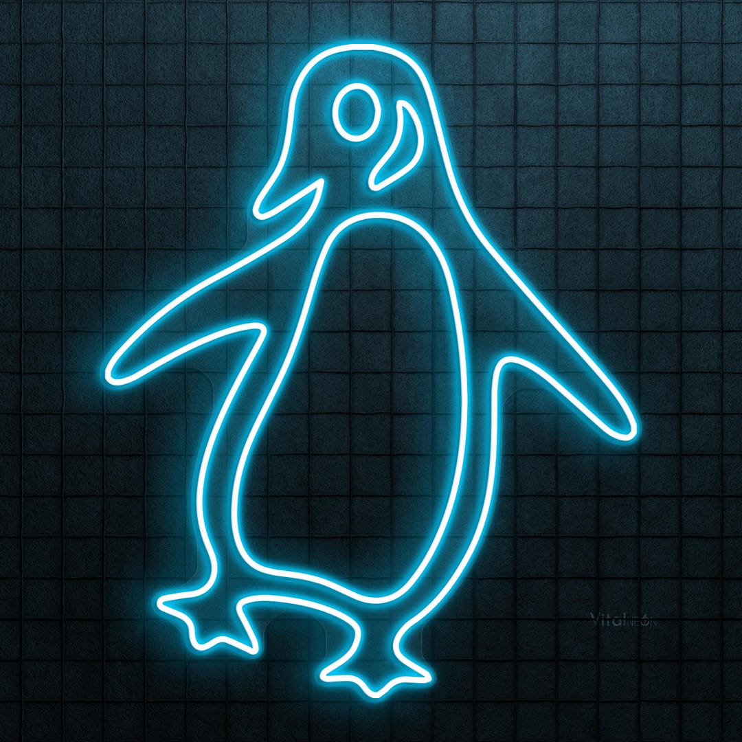 Penguin Neon Sign, Penguin LED Light, Cute Penguin Wall Decor, Pet Shop ...