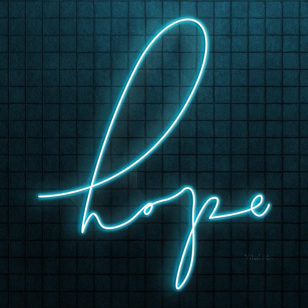 Hope Neon Sign, Script LED Wall Art, Positive Decor - Etsy