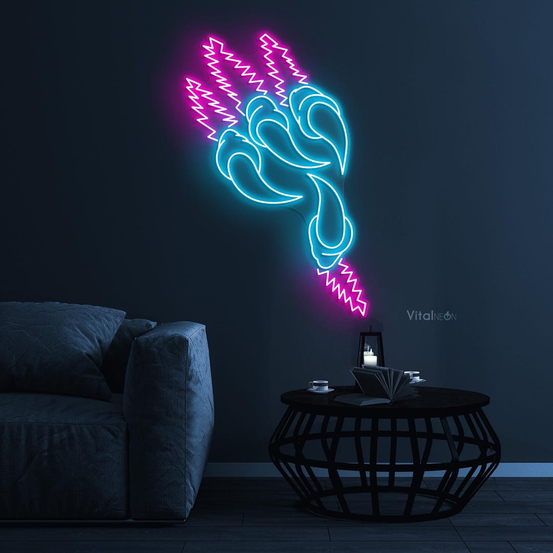 Claws Neon Sign, Sharp Claws LED Light, Claws Wall Decor, Custom Claws ...