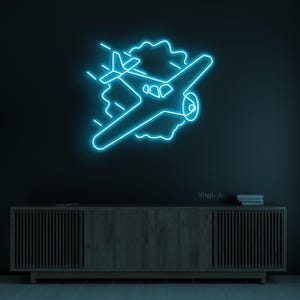 Airplane Neon Sign, Flying High LED Wall Decor - Etsy