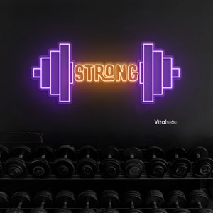Barbell Neon LED Sign, Workout LED Light, Led Neon Light, Gym Decor ...