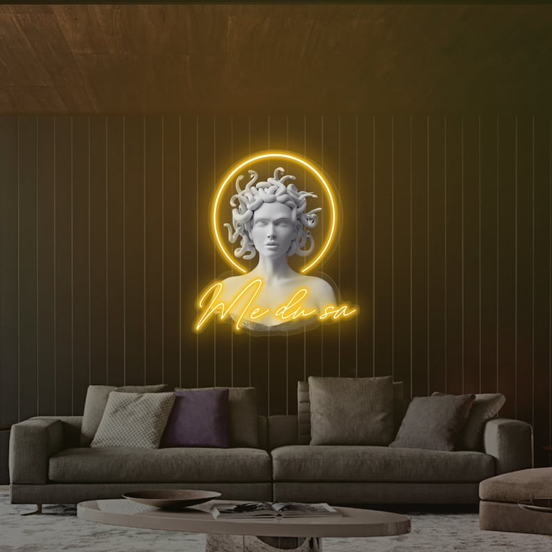 Medusa Head Neon Sign, Mythical LED Art With Greek Mythology, Acrylic ...