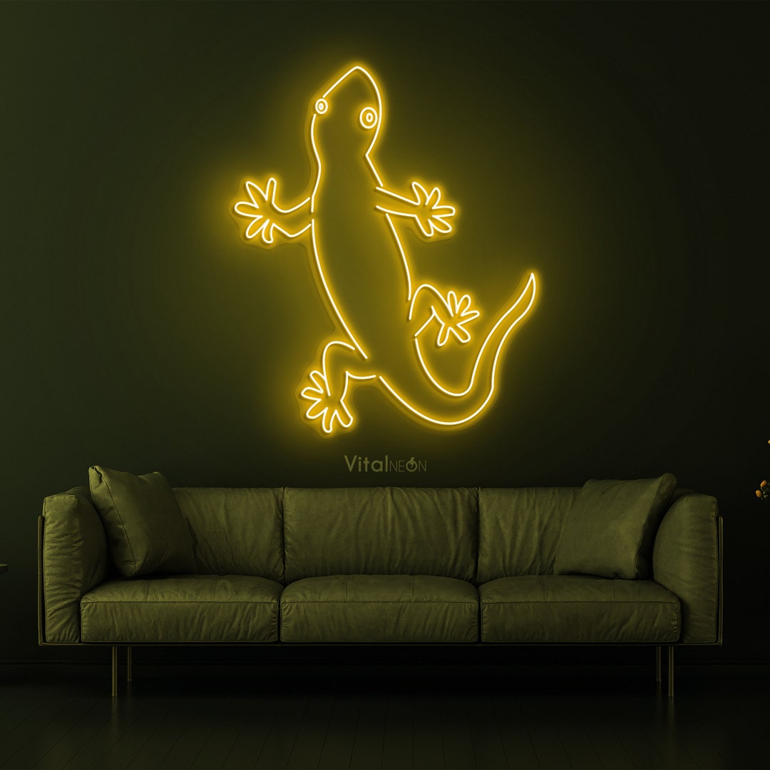 Gecko Neon Sign, LED Lizard Wall Art Light, Home Decor & Gift, Lizard ...