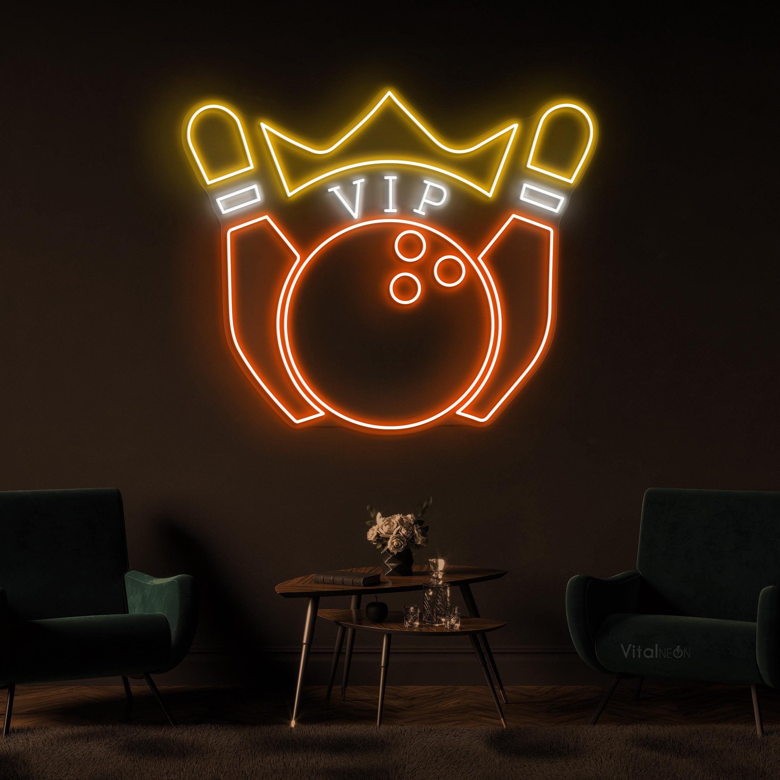 Bowling Pin Neon Sign LED Light Wall Art Sports Club Shop Strike Zone ...