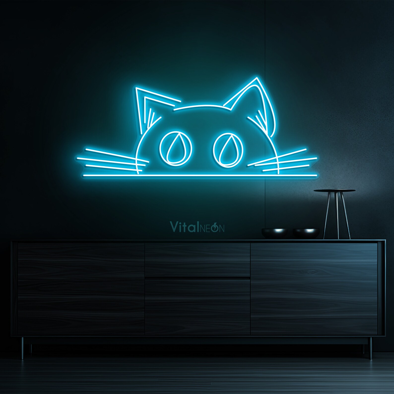 Cat LED Neon Sign Wall Art for Kids Pets Friends Family Birthday ...