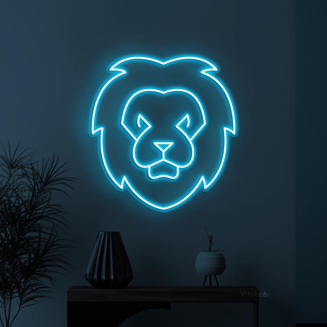 Lion Neon Sign, Lion LED Light, Kids Room Wall Decor, Cute Lion Wall ...