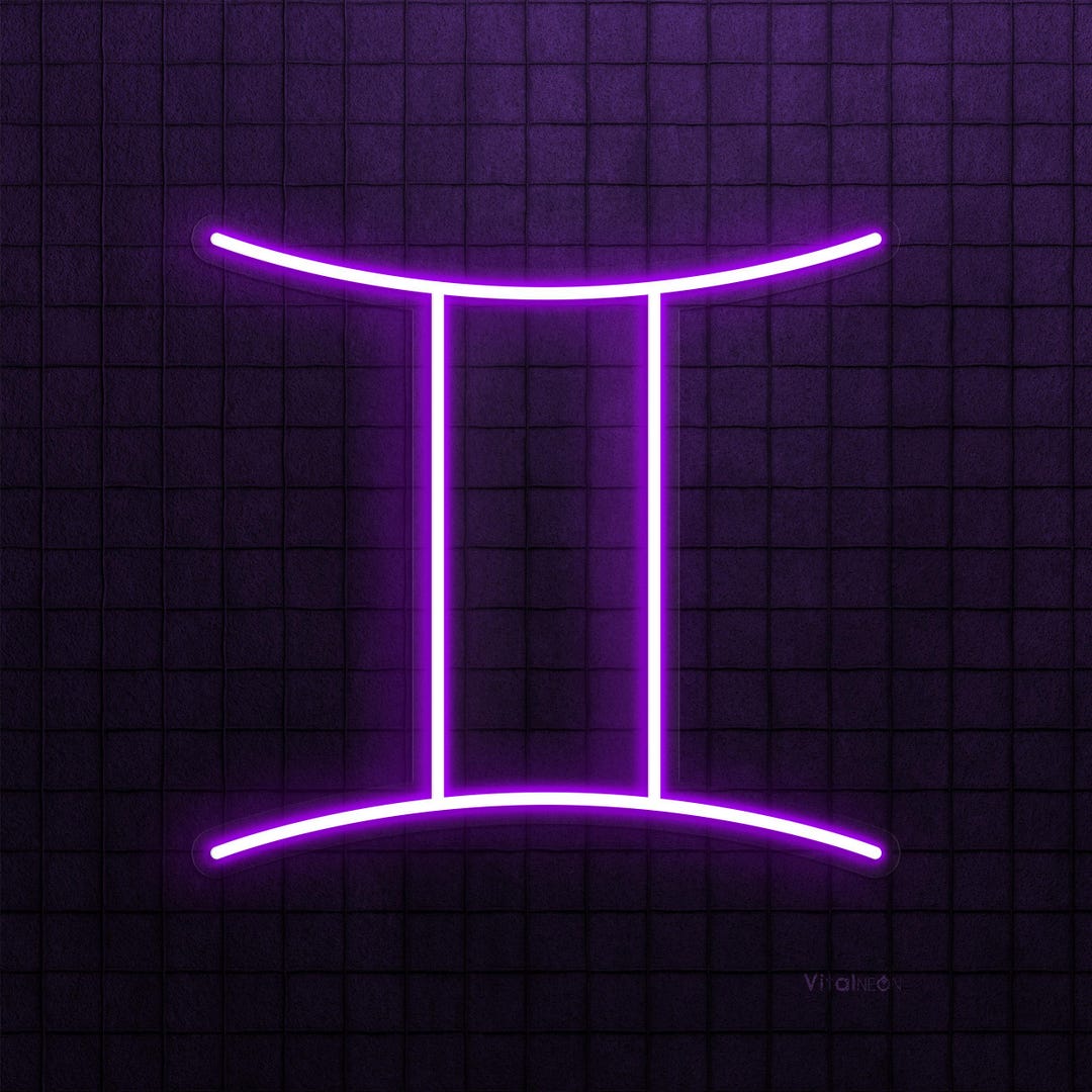 Gemini Neon Sign Dimmable LED Light Zodiac Wall Art Studio or Home ...