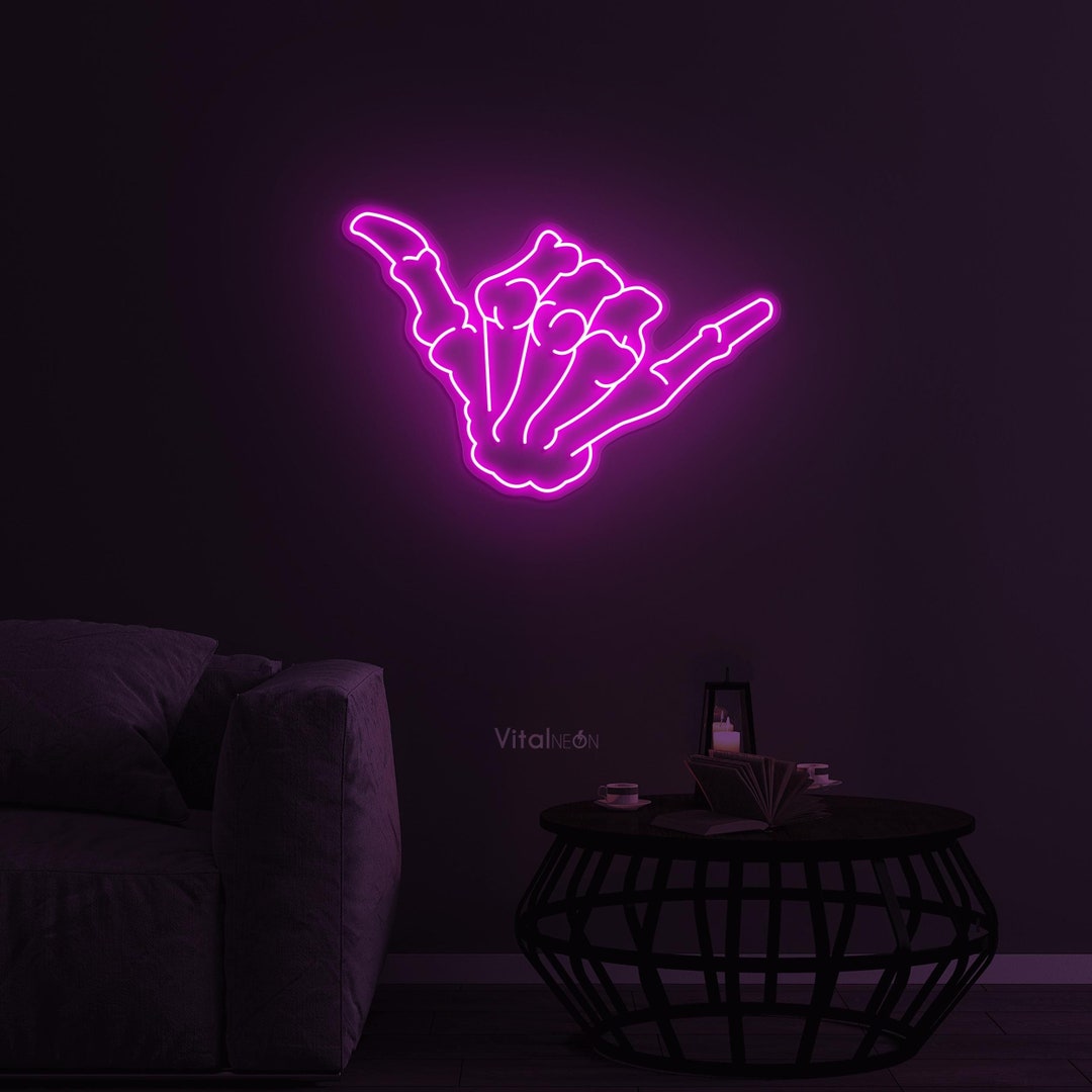 Skeleton Hand Neon Sign, Skeleton Hand LED Light, Skeleton Hand LED ...