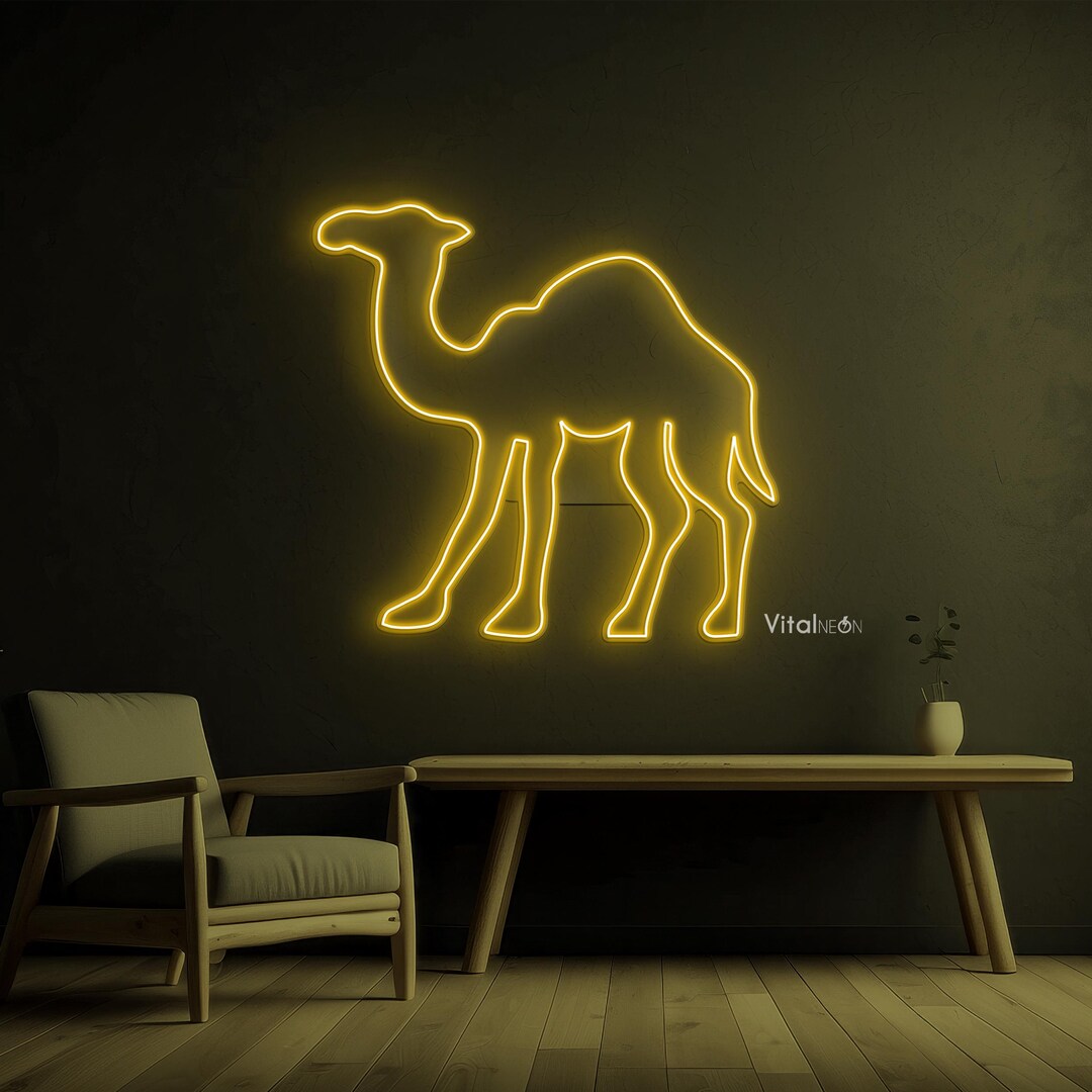 Camel Neon Sign, Camel LED Light, Camel Wall Decor, Home Wall Decor ...