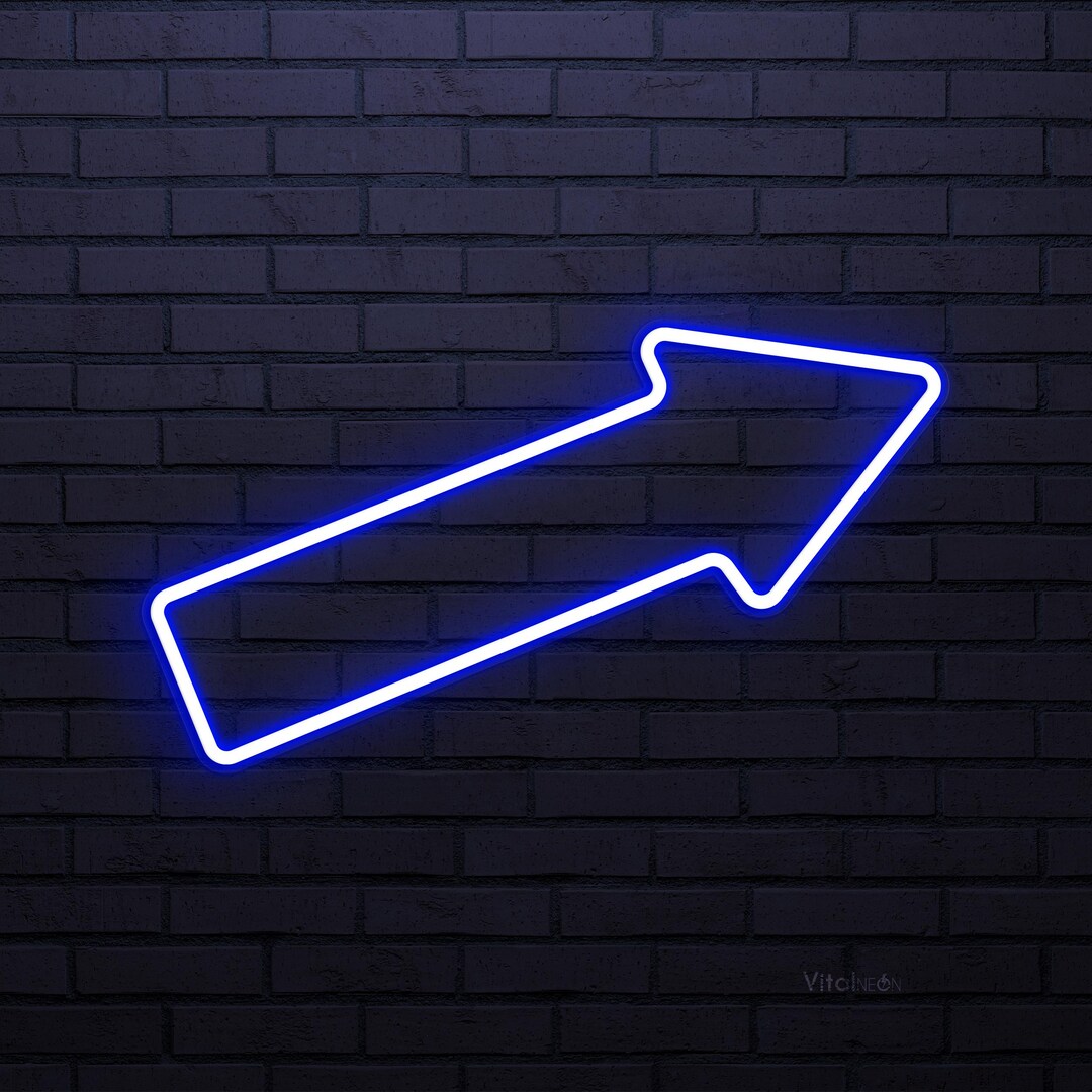 Arrow Neon Sign, Arrow LED Light, Directional Wall Decor, Airport Wall ...