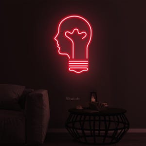 Human Bulb Neon Sign, Human Bulb LED Light, Brain Bulb LED Neon Art ...