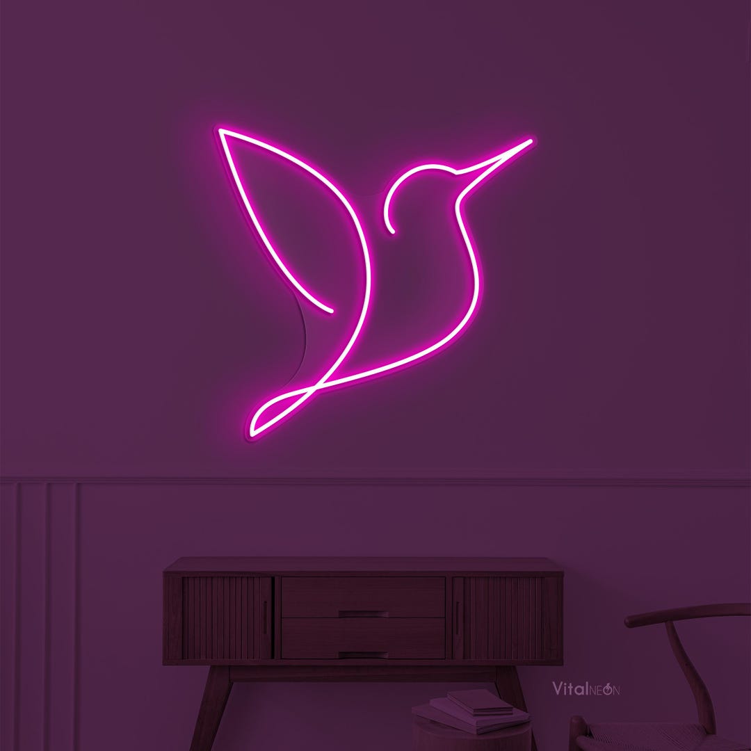 Hummingbird Neon Sign, Hummingbird LED Light, Cute Humming Wall Decor ...