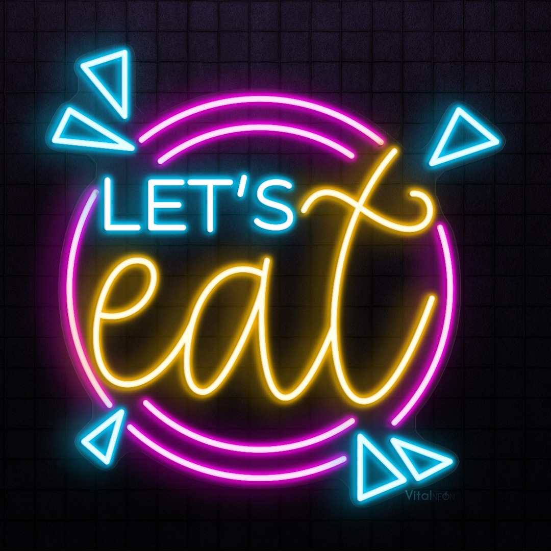 Let's Eat Neon Sign, Let's Eat Led Light, Home and Kitchen Wall Decor ...