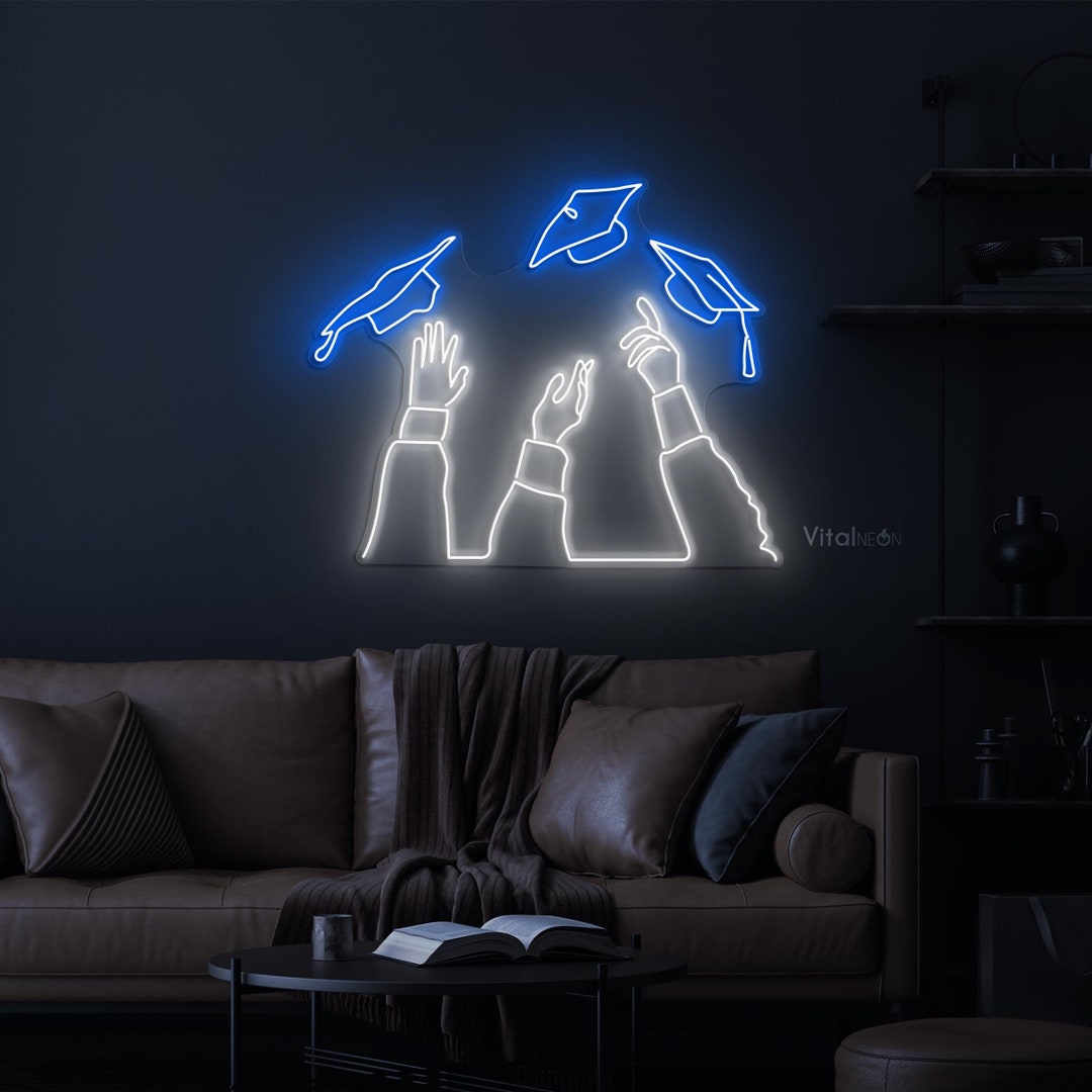 Graduation Caps Neon Sign, Graduation Caps LED Light, Graduation Cap ...