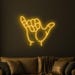 Shaka Hand LED Neon Sign, Chill Vibe Wall Decor - Etsy
