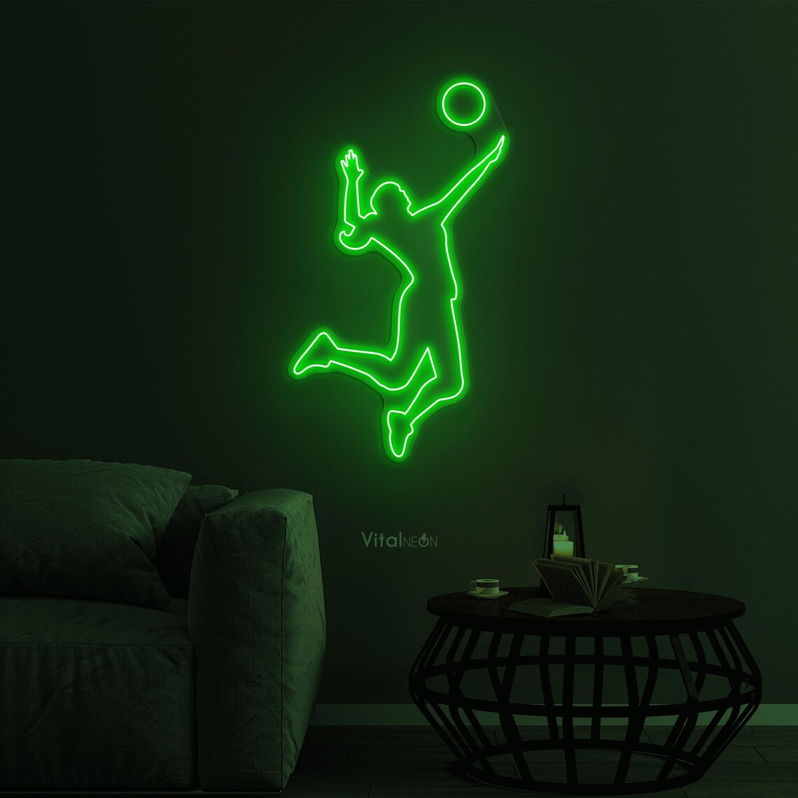 Volleyball Player LED Neon Sign, Sports Decor - Etsy