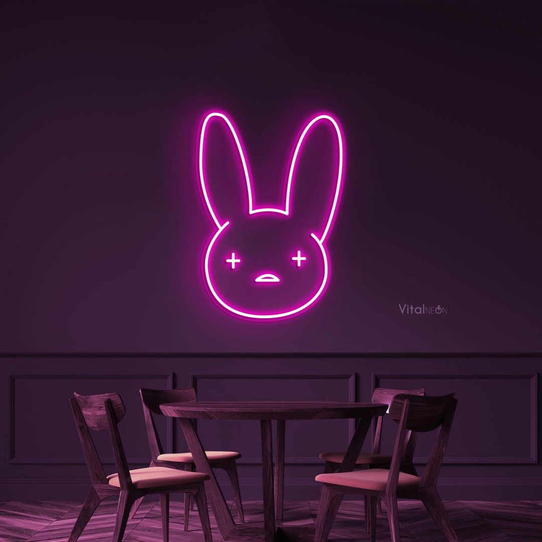 Rabbit Neon Sign, Rabbit LED Sign, Custom Neon Sign, Nursery Room Decor ...